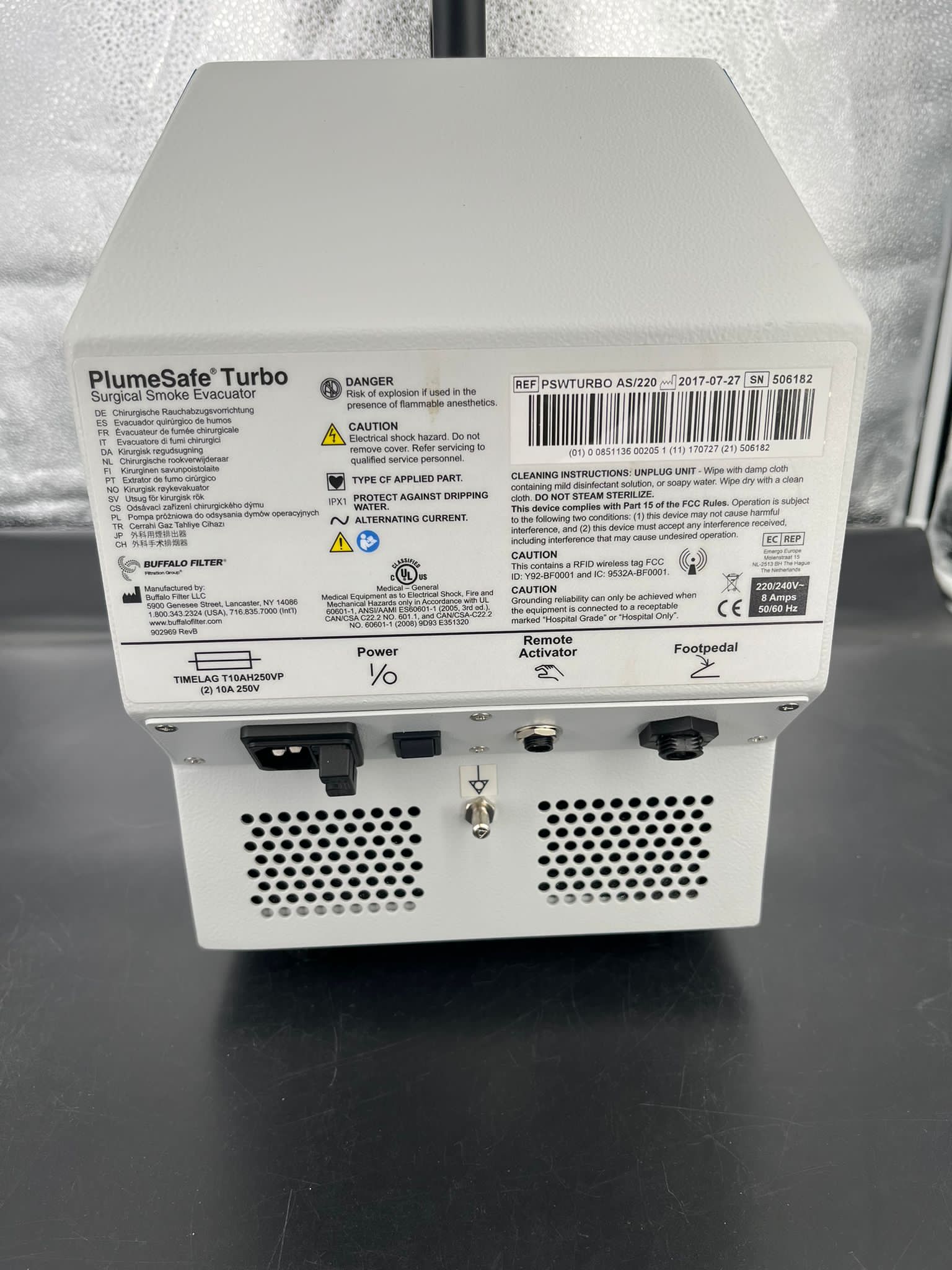 Buffalo Filter PlumeSafe Turbo Surgical Smoke Evacuator – Cosmetic ...